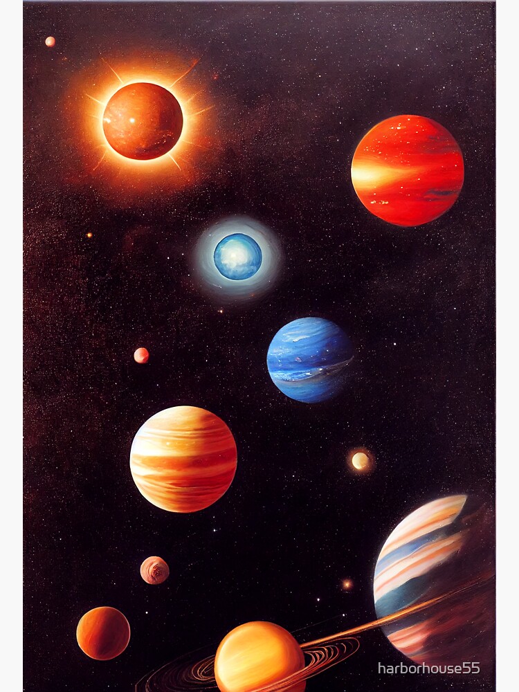 "Starry Solar System 8" Sticker for Sale by harborhouse55 | Redbubble