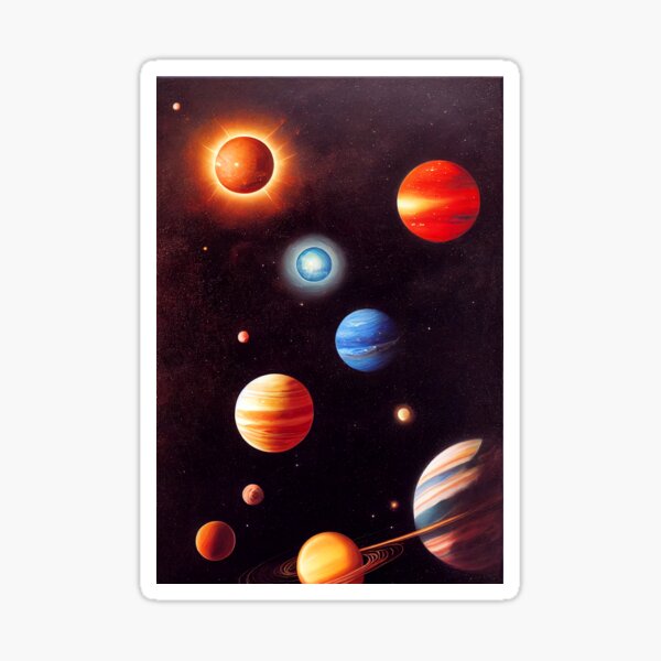 "Starry Solar System 8" Sticker for Sale by harborhouse55 | Redbubble