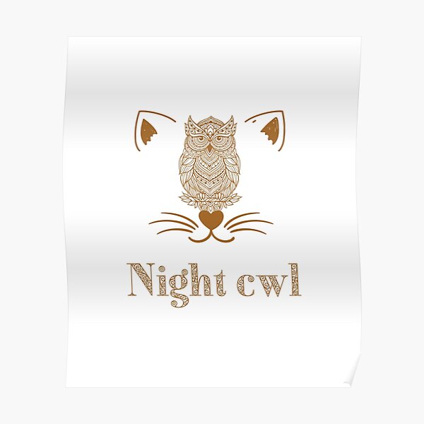 "a cat and an owl funny pet owner" Poster for Sale by PAPAJOOO | Redbubble