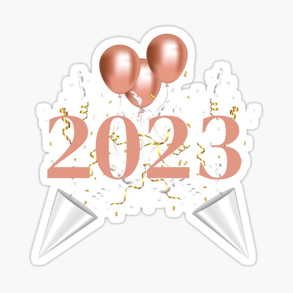 "Happy New Year 2023" Sticker for Sale by designlee | Redbubble