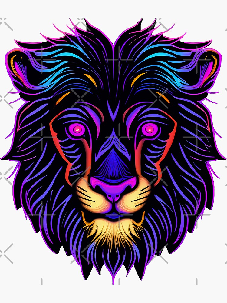 "Purple Lion" Sticker for Sale by GummywormDesign | Redbubble