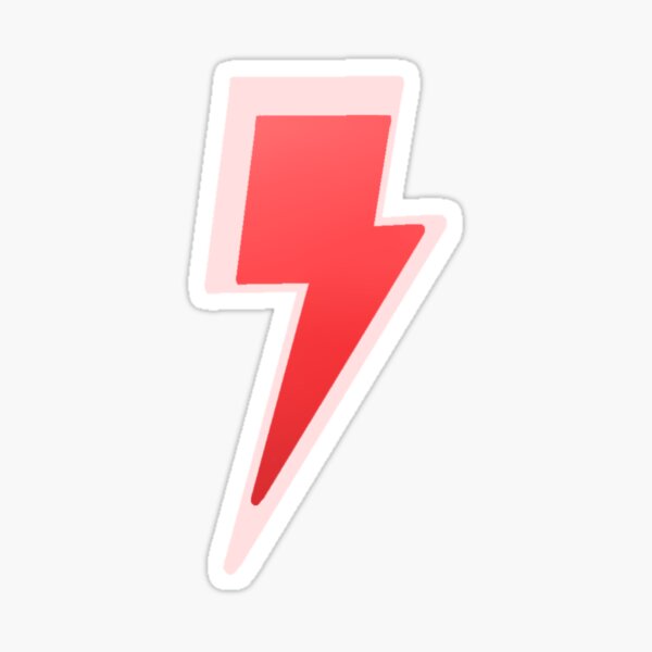 "Red Lightning Bolt" Sticker for Sale by PastelWing | Redbubble