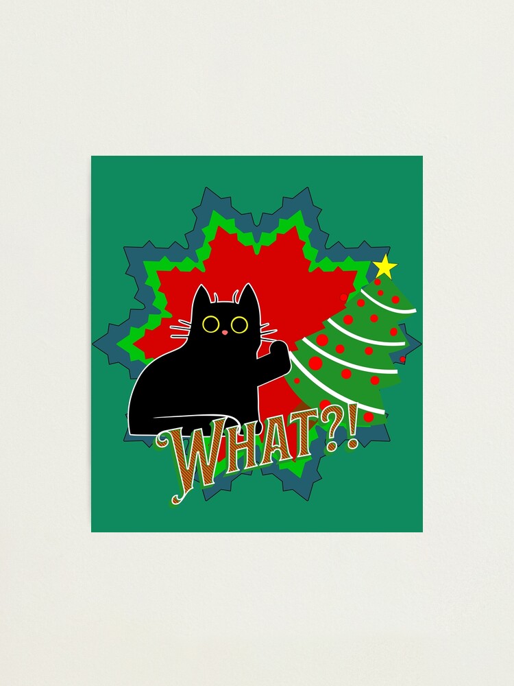 Lámina fotográfica «Gato que empuja el árbol de navidad | gatito ...