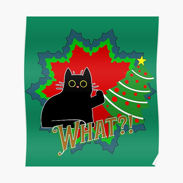 Póster «Gato que empuja el árbol de navidad | gatito culpable | Gato ...