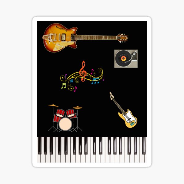 "Musical instruments" Sticker for Sale by Lynnsan82 | Redbubble