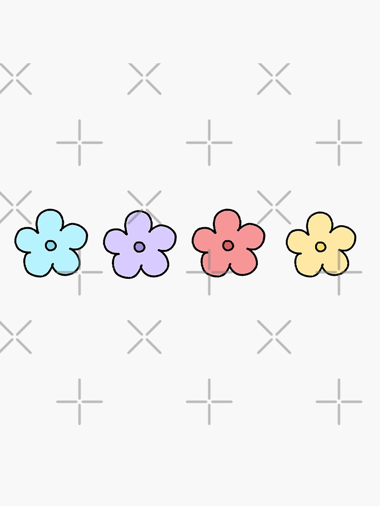 "y2k simple flowers" Sticker for Sale by astro-frog | Redbubble