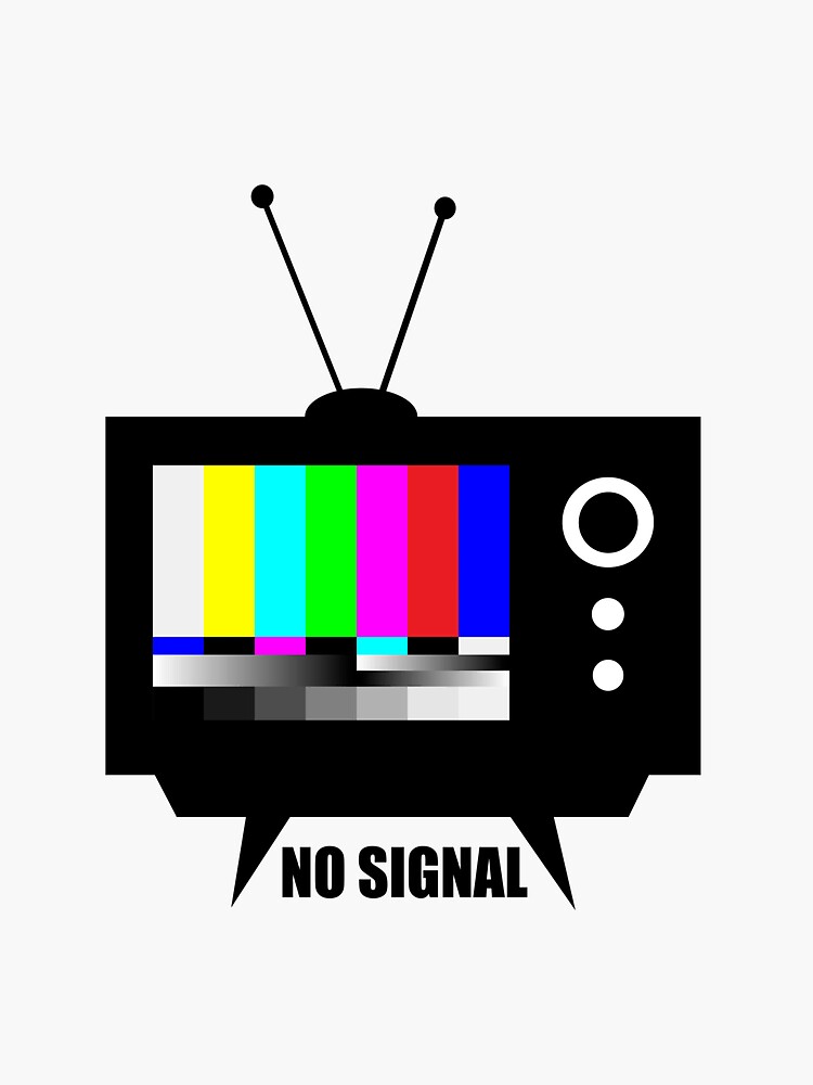 "Retro 80s Tv No signal Simple Funny Symbol " Sticker for Sale by ...