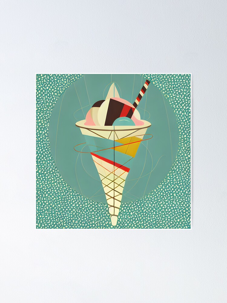 "Midcentury Modern Ice Cream Cone" Poster for Sale by DesArtStudio ...