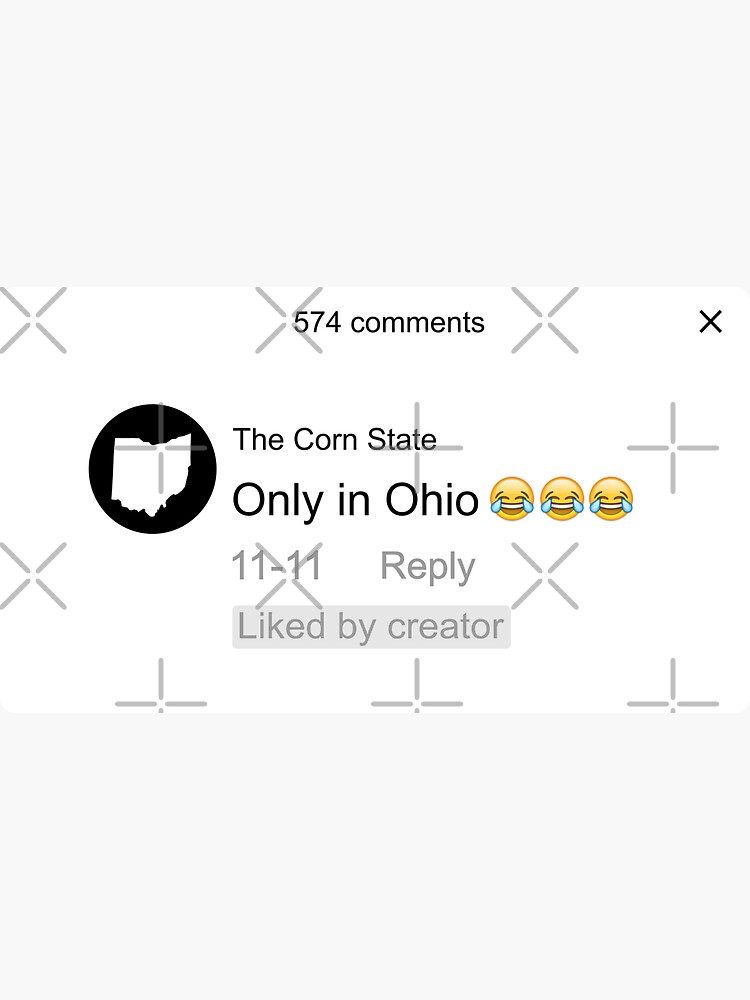 "Only In Ohio Meme Comment" Sticker for Sale by FFDoodles | Redbubble