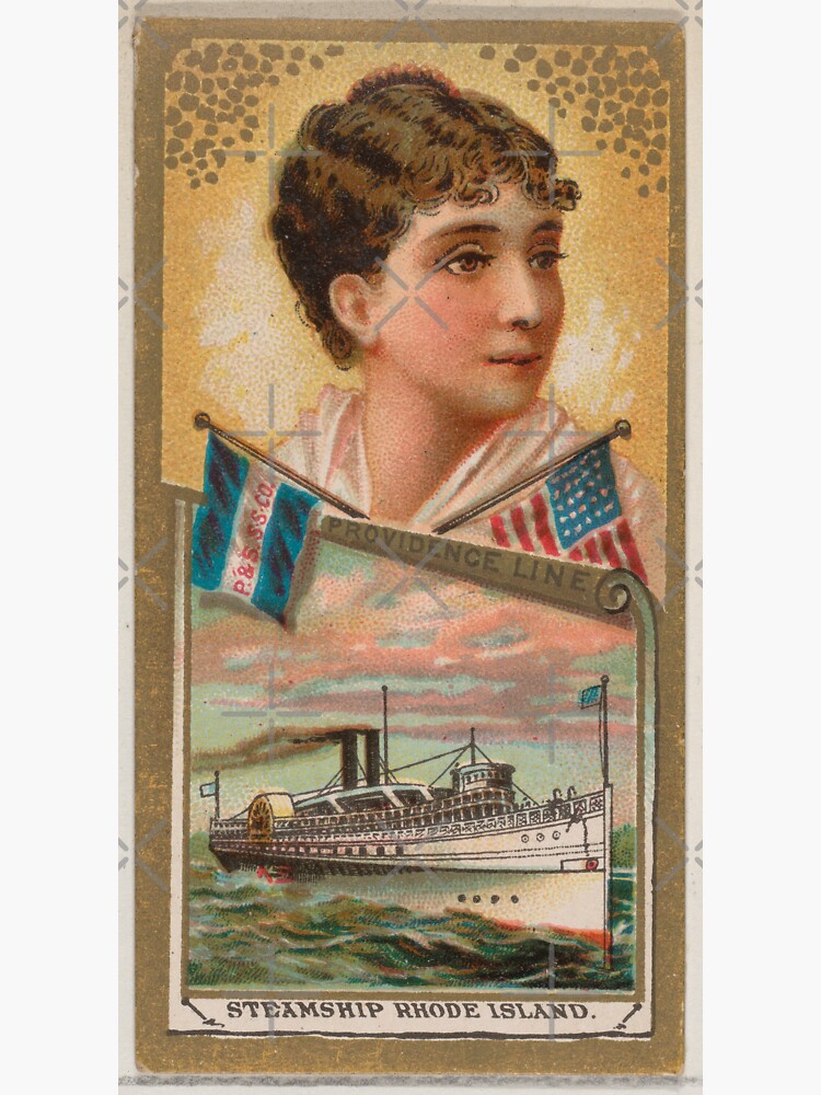 "Steamship Rhode Island | Vintage Nautical Cigarette Card" Sticker for ...