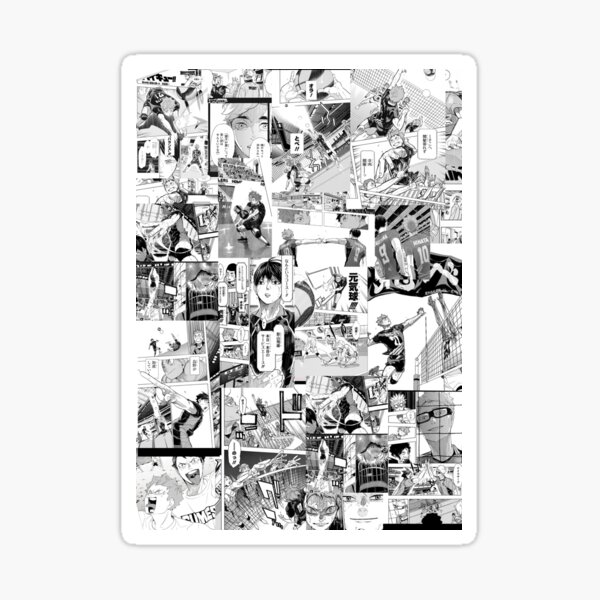 "Haikyuu manga collage" Sticker for Sale by mafesodre | Redbubble