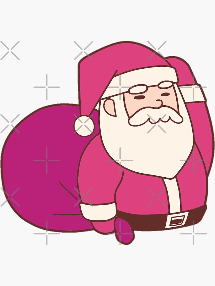 "Pink Santa Claus" Sticker for Sale by Sakshi-S | Redbubble