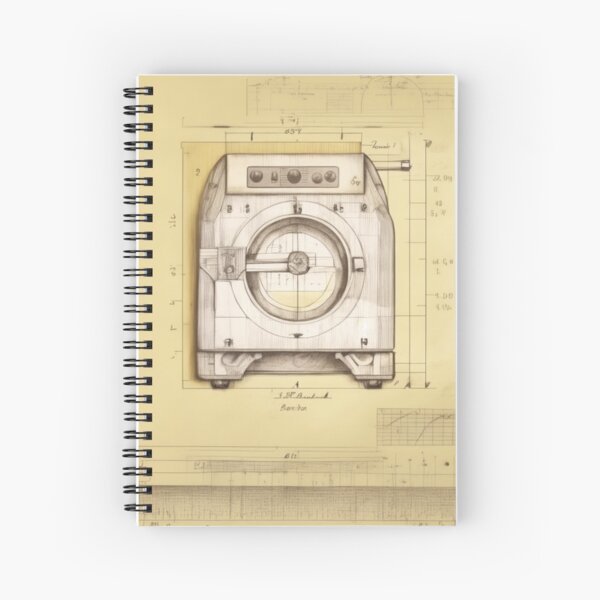 "Automatic washing machine technical drawing with measurements and ...