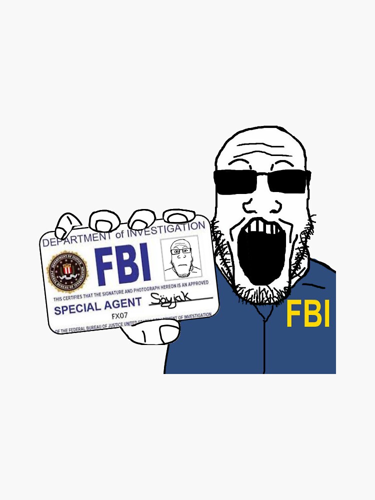 "FBI jak" Sticker for Sale by coaljak | Redbubble