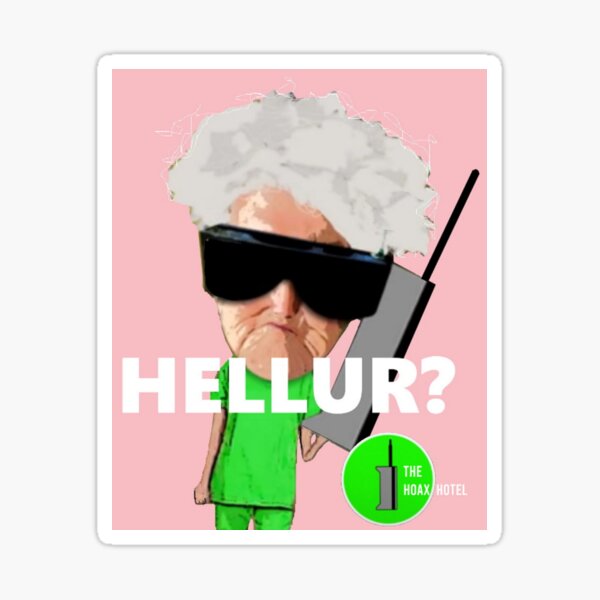 "HELLUR?" Sticker for Sale by Daviscoatings | Redbubble