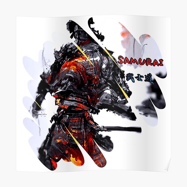 " Japanese Samurai Back View-Samurai武士道" Poster for Sale by ...