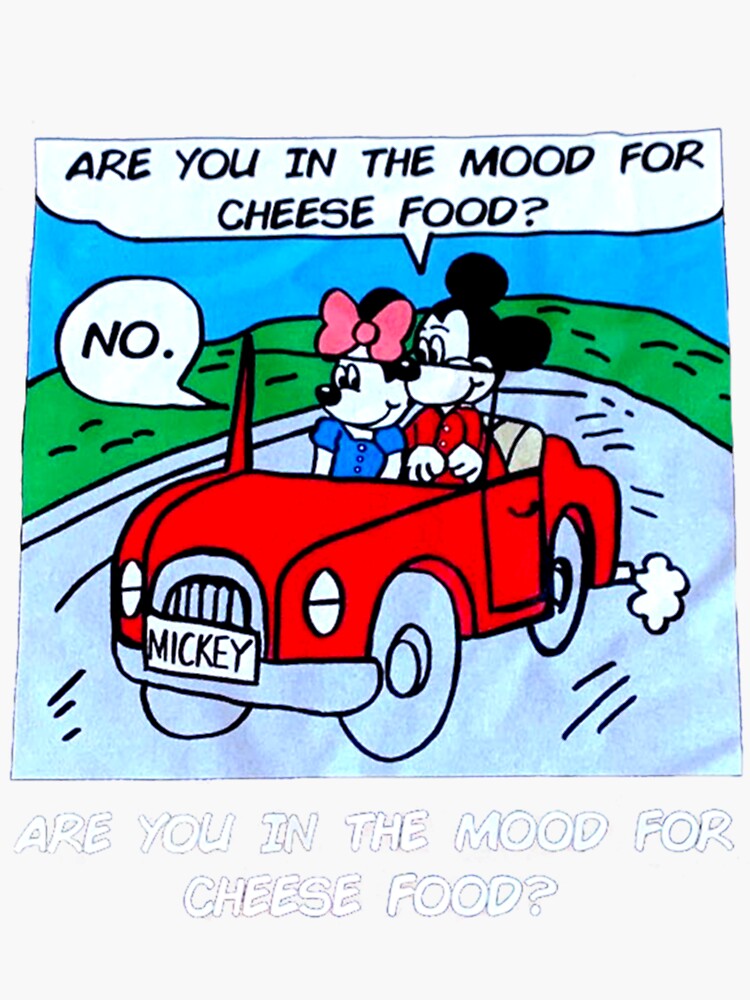 "Are you in the mood for cheese food Bootleg meme " Sticker for Sale by ...