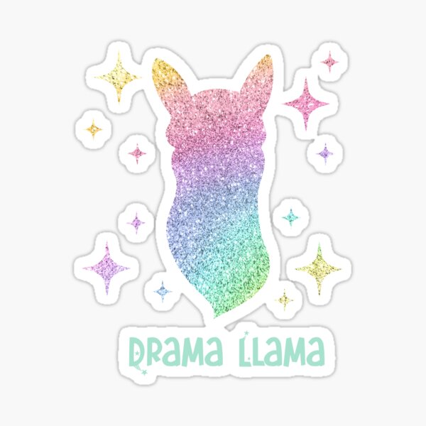"Sparkly Rainbow Drama Llama" Sticker for Sale by AvrgJane | Redbubble