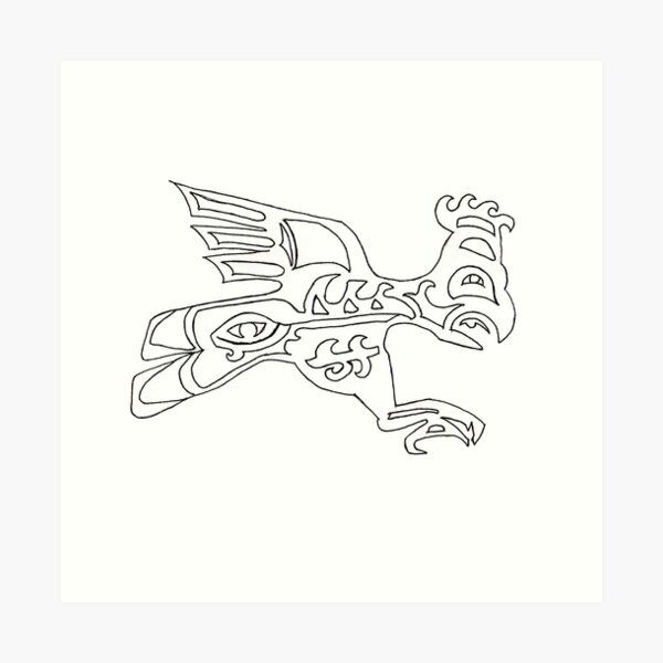 "Firebird Phoenix Thunderbird with Wings, Native American Style Sticker ...