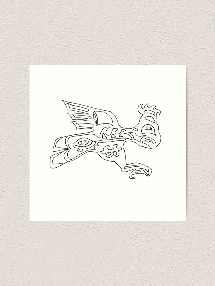 "Firebird Phoenix Thunderbird with Wings, Native American Style Sticker ...