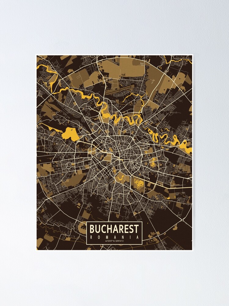 "Bucharest City Map of Romania - Pastel" Poster for Sale by deMAP ...