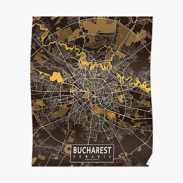 "Bucharest City Map of Romania - Pastel" Poster for Sale by deMAP ...