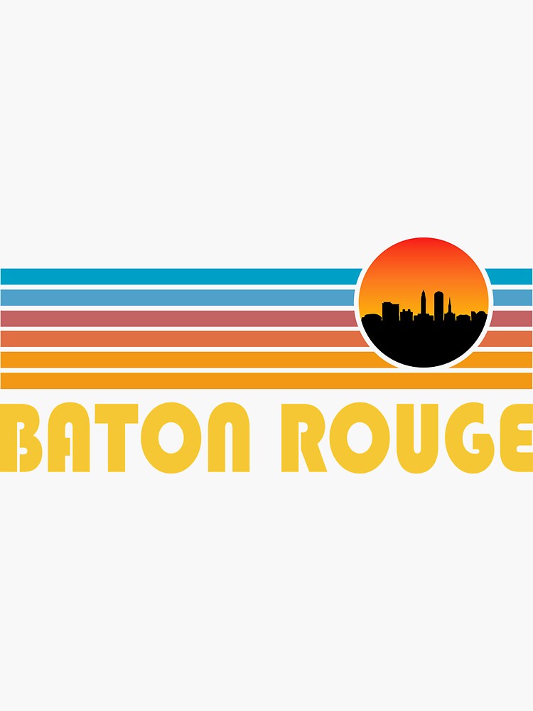 "Baton Rouge City Skyline Hometown Retro Design" Sticker for Sale by ...