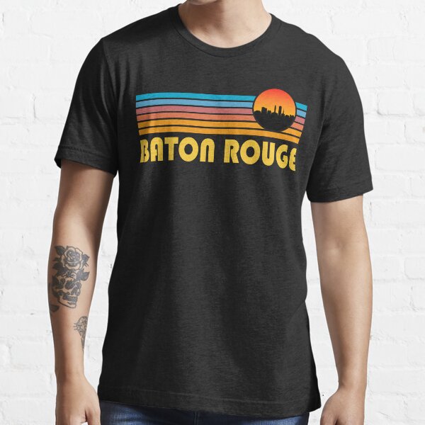 "Baton Rouge City Skyline Hometown Retro Design" T-shirt for Sale by ...