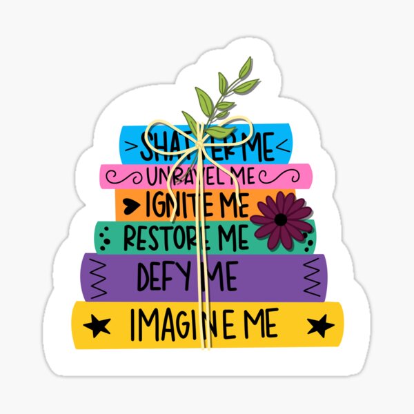 "shatter me book stack" Sticker for Sale by obliviate | Redbubble