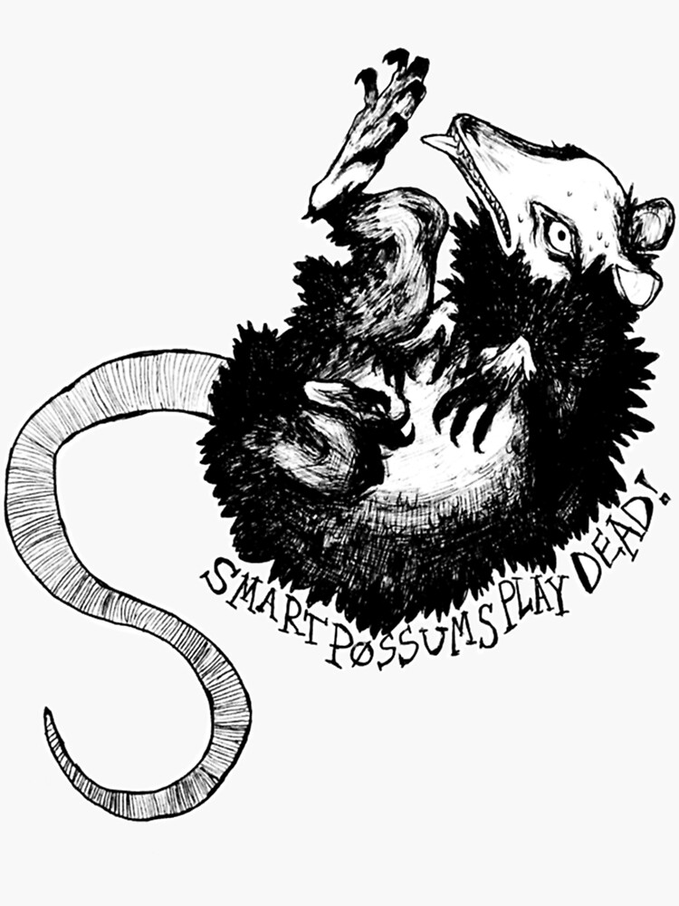 "Smart Possums Play Dead Classic T-Shirt" Sticker for Sale by alibrd196 ...