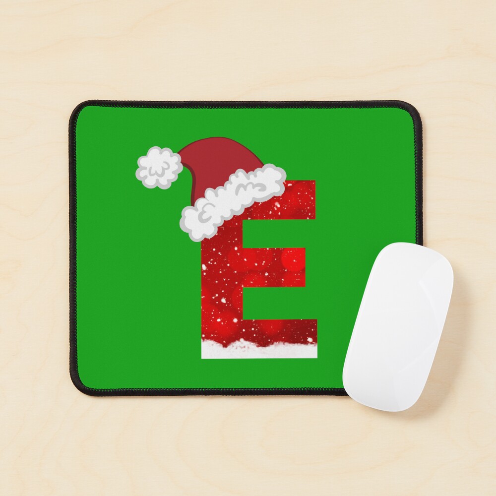 "Snowy Christmas Letter E with Santa Hat" Sticker for Sale by ...