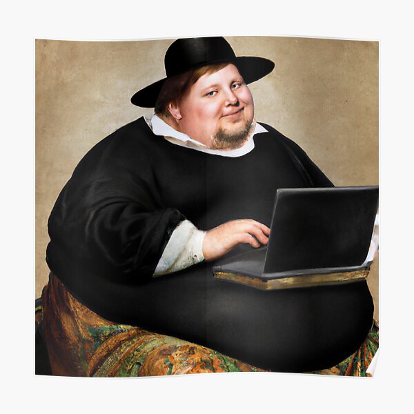 "Medieval Painting of Discord Mod Funny Drawing" Poster for Sale by ...