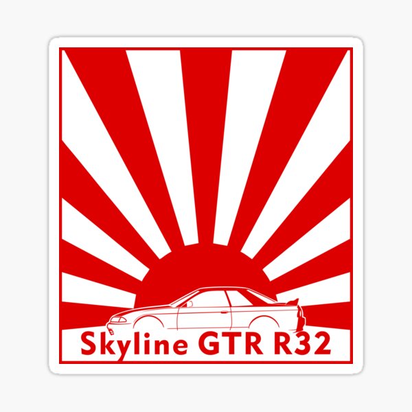 "Nissan Skyline GTR R32" Sticker for Sale by The-Space-Dog | Redbubble