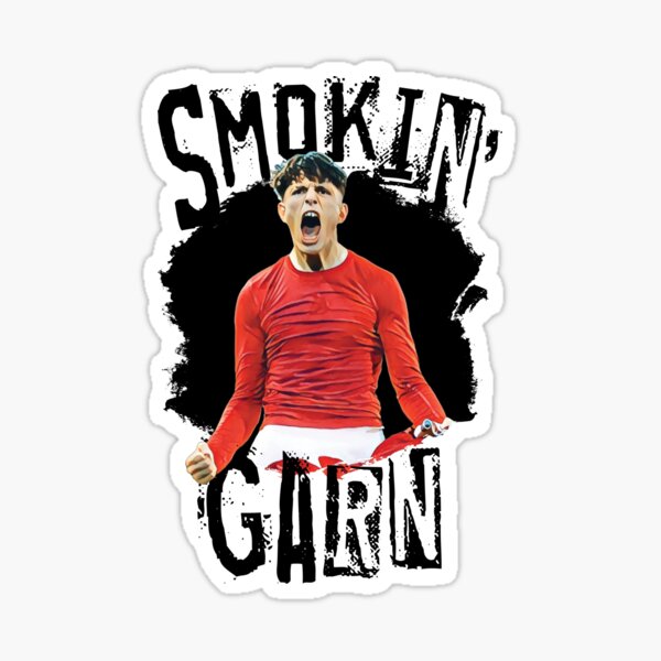 "Manchester United's new Smokin' Young Garn (Black)" Sticker for Sale ...