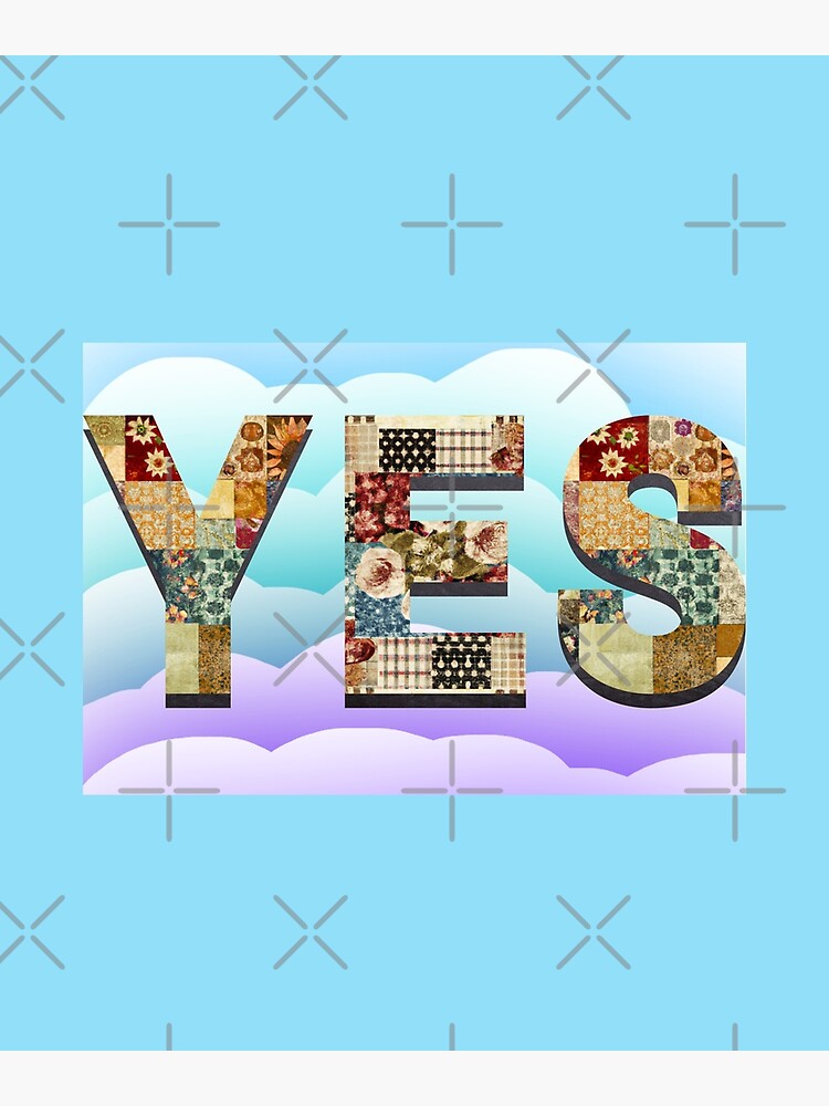 "Yes, One Word Caption in Patchwork Style." Poster for Sale by ...