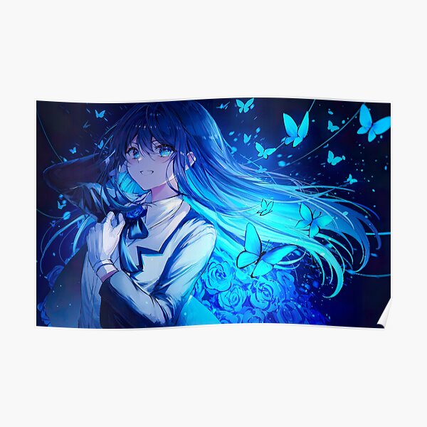 "Ado Blue Butterfly" Poster for Sale by mariannebertra | Redbubble