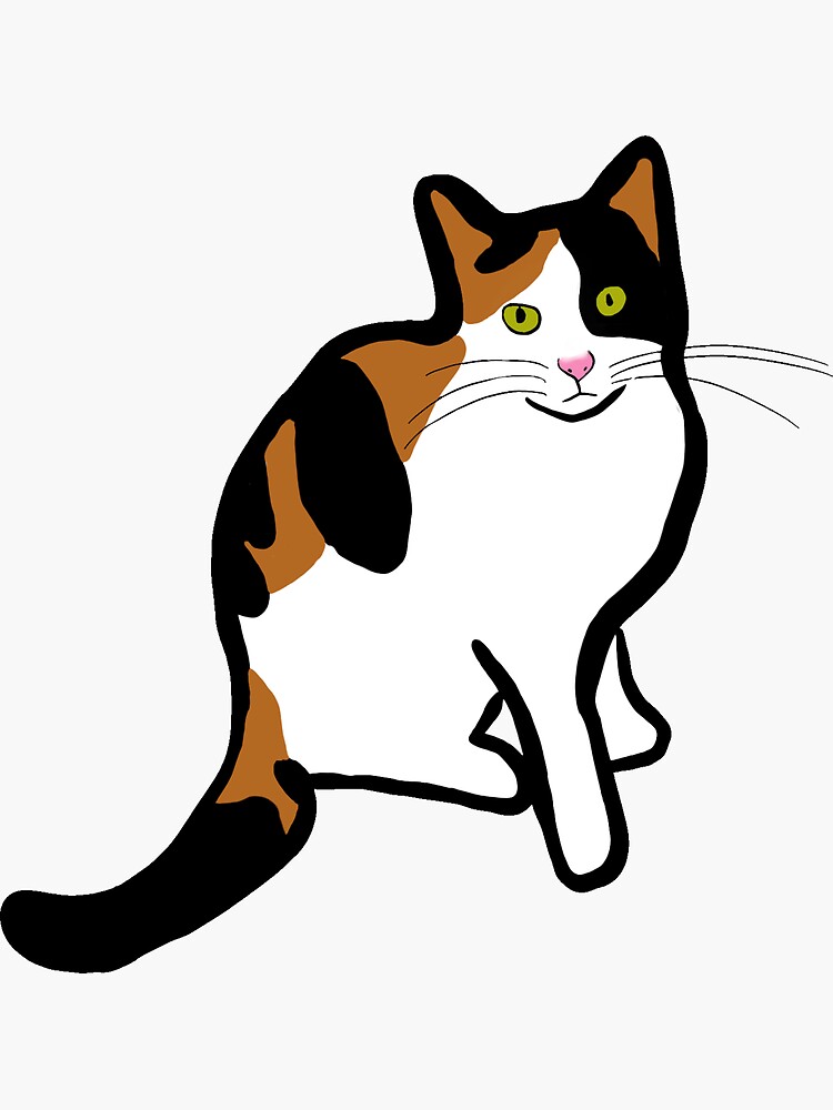 A Cute Calico Cat Sticker For Sale By Gogosqueez1234 Redbubble