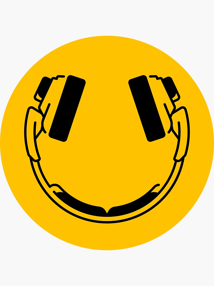 "Inverted headphones smiley " Sticker for Sale by Tarun99 | Redbubble