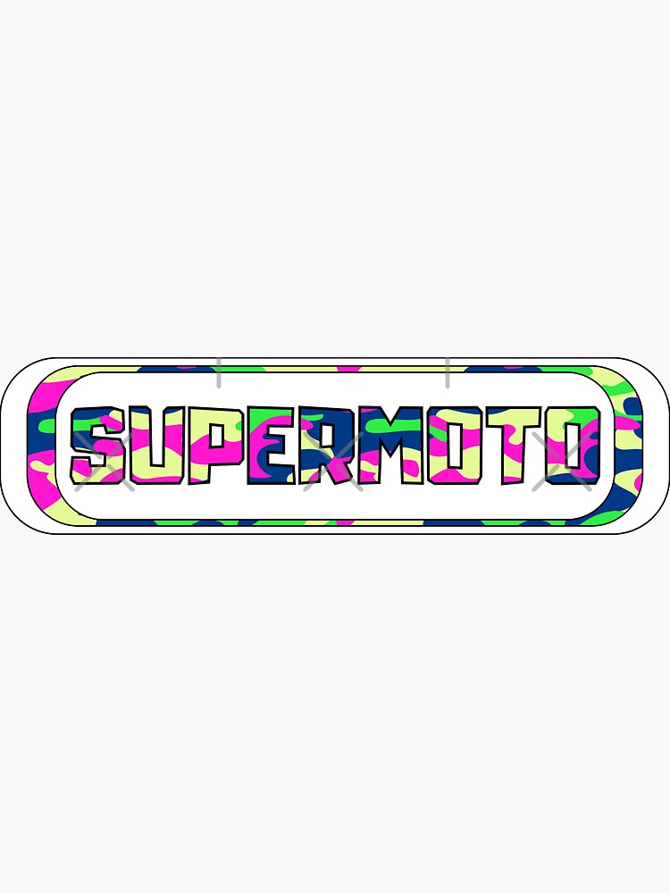 "Supermoto logo colorful camouflage" Sticker for Sale by Rev-Style ...