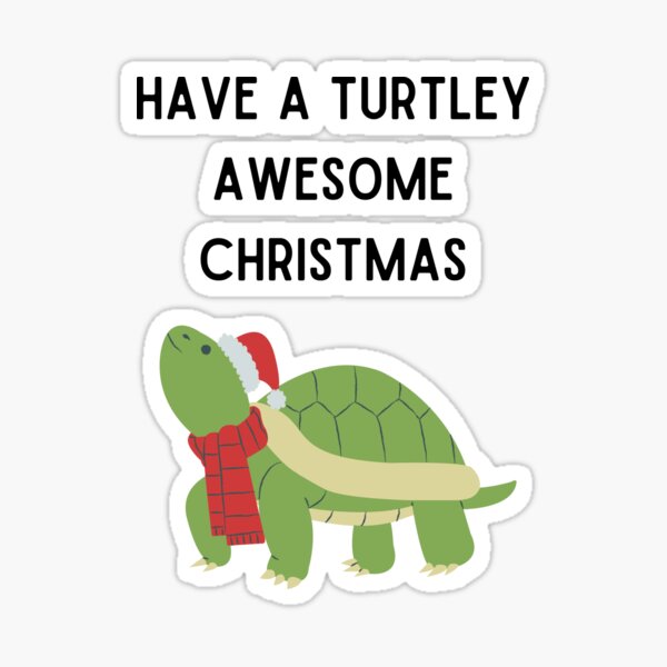 "Turtle Christmas Pun" Sticker for Sale by korsi | Redbubble