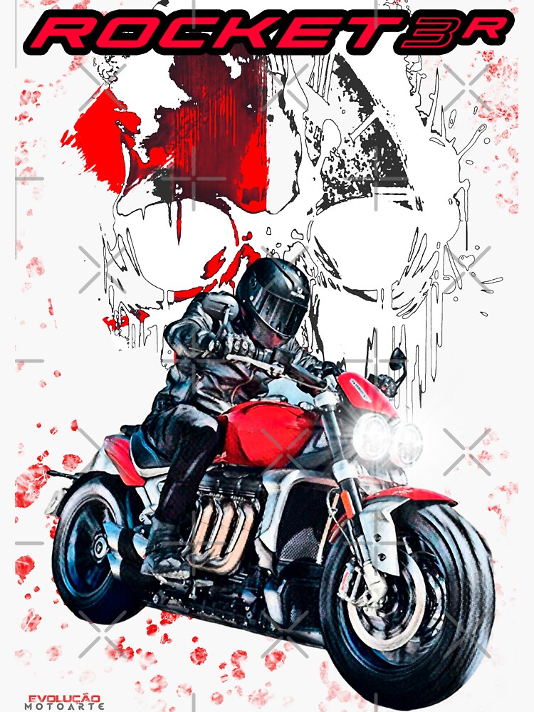 "Rocket 3 2500 Skull " Sticker for Sale by Evomotoarte | Redbubble