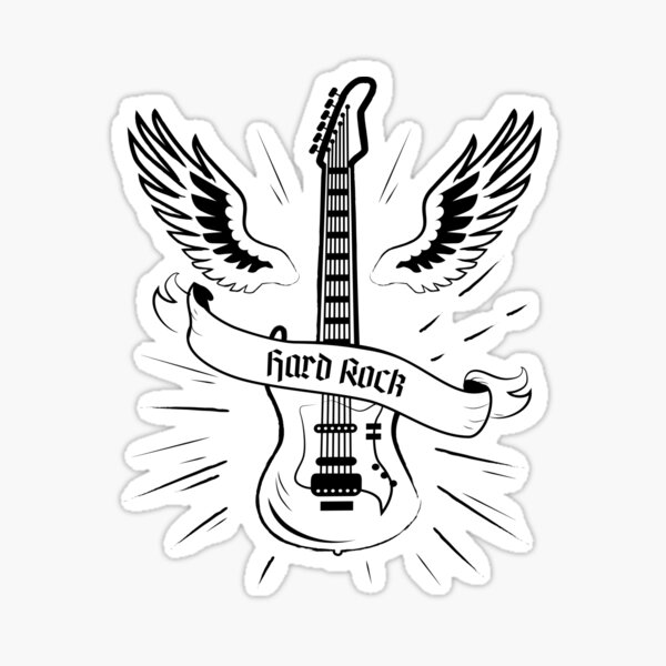"Rock guitar " Sticker for Sale by Rovtt | Redbubble
