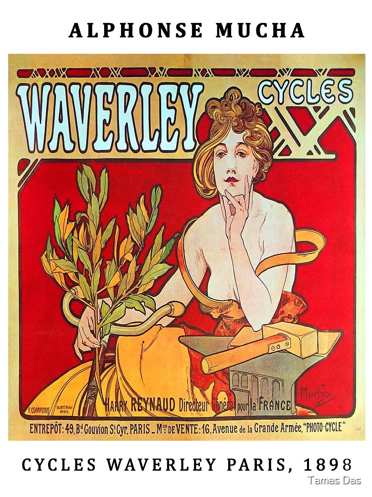 Póster «Afiche de alfons Mucha Cycles Waverley Paris,waverley cycles ...