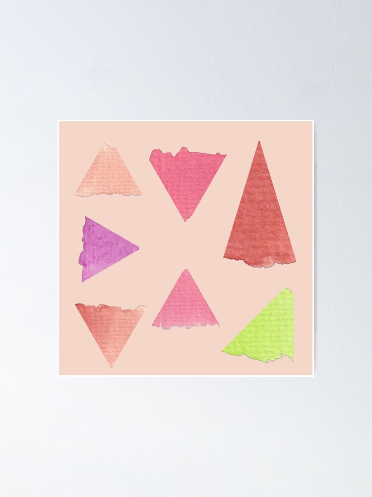 "Watercolored triangles, sticker pack" Poster for Sale by beskrajem ...