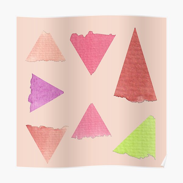 "Watercolored triangles, sticker pack" Poster for Sale by beskrajem ...