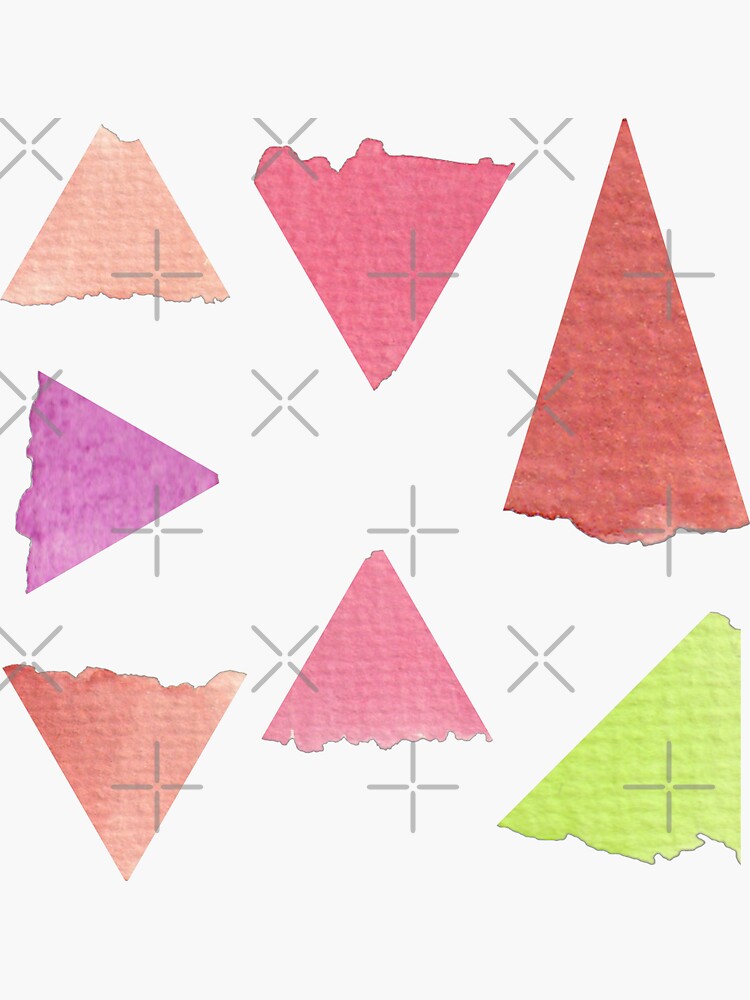 "Watercolored triangles, sticker pack" Sticker for Sale by beskrajem ...