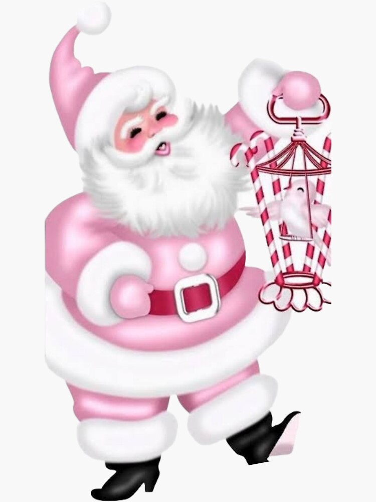 "Retro vintage pink Santa Claus " Sticker for Sale by Shivshambhuu ...
