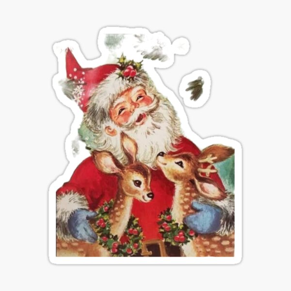 "Retro vintage pink Santa Claus " Sticker for Sale by ProArt Club ...