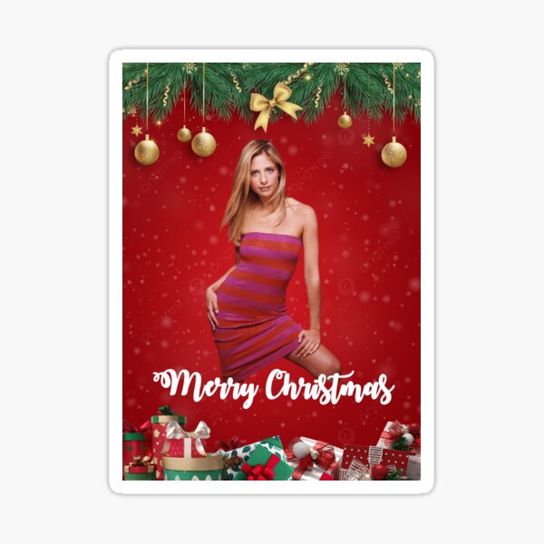 "CHRISTMAS BUFFY" Sticker for Sale by wadee | Redbubble