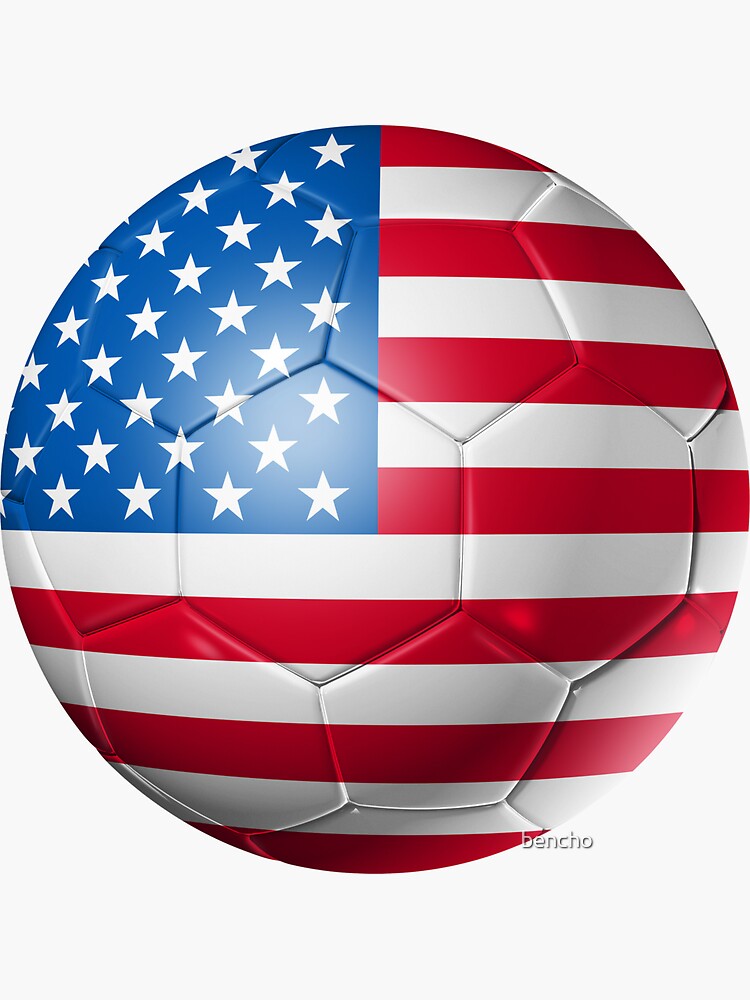 "USA Football Soccer Football Ball with USA Flag ball Sticker" Sticker ...